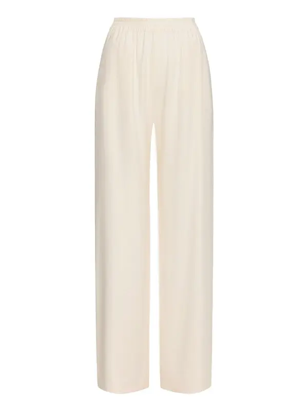 Oscar De La Renta Silk Georgette Wide Leg Pant - White