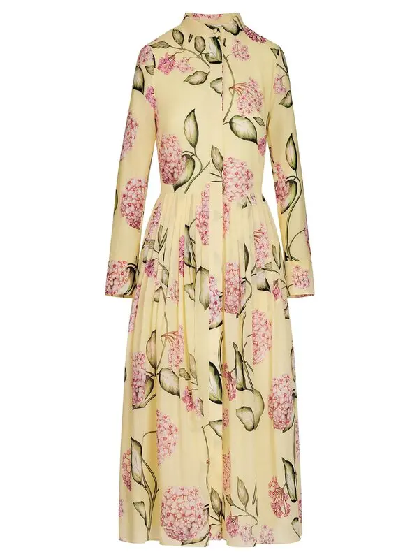 Oscar De La Renta Porcelain Flower Cotton Poplin Dress - One-color