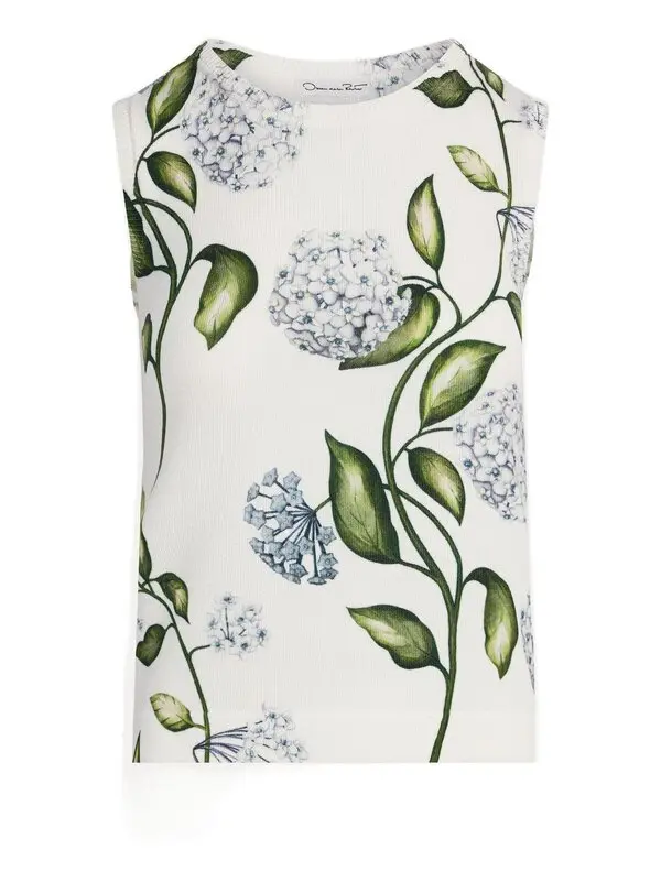 Oscar De La Renta Porcelain Flower-printed Tank - One-color