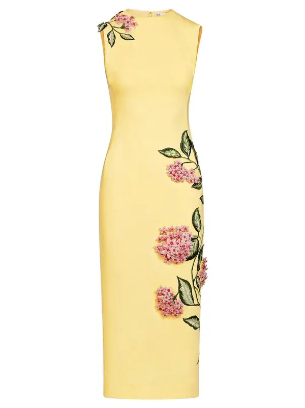 Oscar De La Renta Embroidered Sheath Dress - One-color