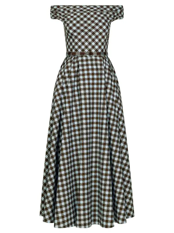 Oscar De La Renta Gingham Cotton Poplin Dress - One-color