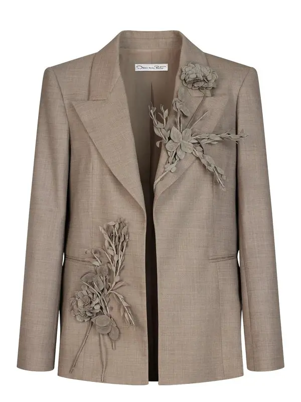 Oscar De La Renta Bouquet Embroidered Jacket - One-color