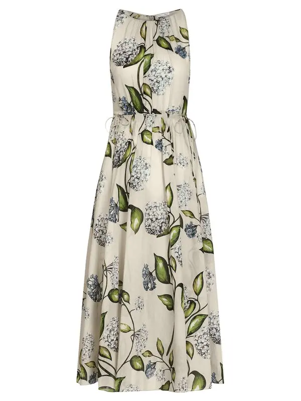 Oscar De La Renta Porcelain Flower Cotton Poplin Dress - One-color