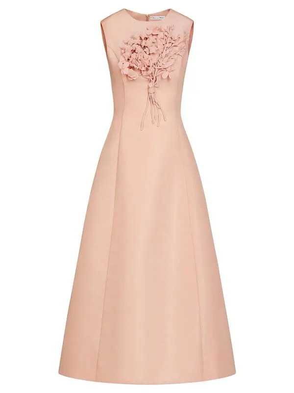 Oscar De La Renta Bouquet Embroidered Cocktail Dress - One-color