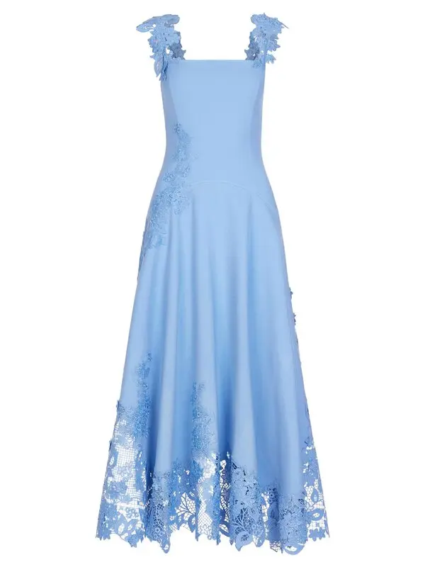 Oscar De La Renta Porcelain Flower Guipure Dress - One-color