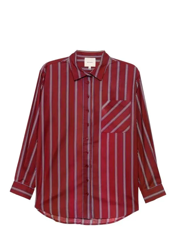 REFORMATION Eli Striped Shirt - Red