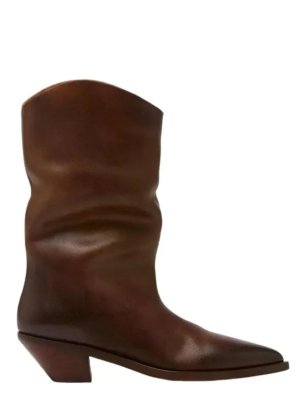 Marsèll Pointed-toe Leather Cowboy Boots - Brown