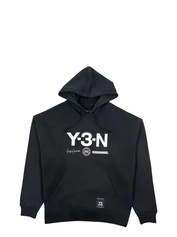 Y3 X Neighborhood Logo-print Hoodie - Black