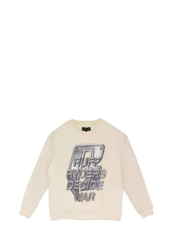WHO DECIDES WAR BY EV BRAVADO Ruff Ryders Sweatshirt - Neutrals