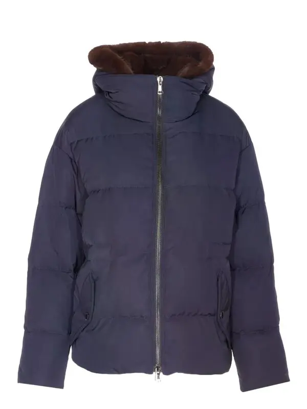 LOU ANDREA Padded Jacket With Removable Hood - Blue