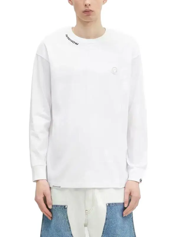 AAPE BY *A BATHING APE® Long-sleeves Crew-neck T-shirt - White
