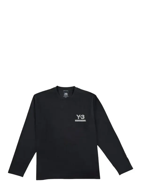 Y3 X Neighborhood Logo-print Long-sleeve T-shirt - Black