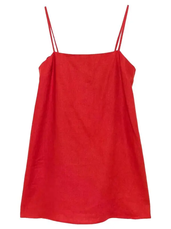 REFORMATION Aubree Linen Dress - Red