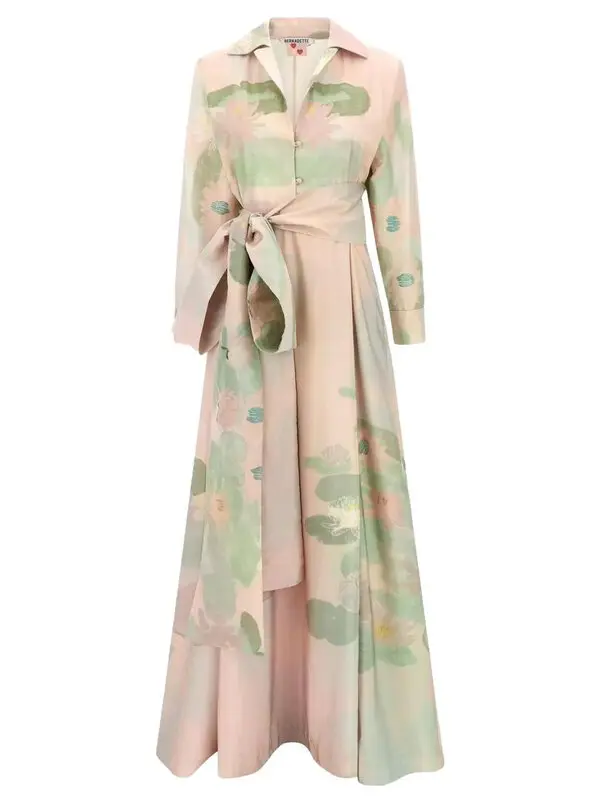 Bernadette Beatrice Floral-pattern Maxi Shirt Dress - Pink