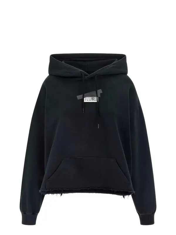 MAISON MARGIELA Gauze Frayed Hoodie - Black