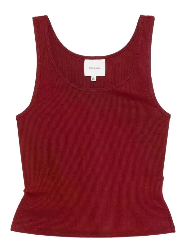 REFORMATION Round Neck Tank Top - Red