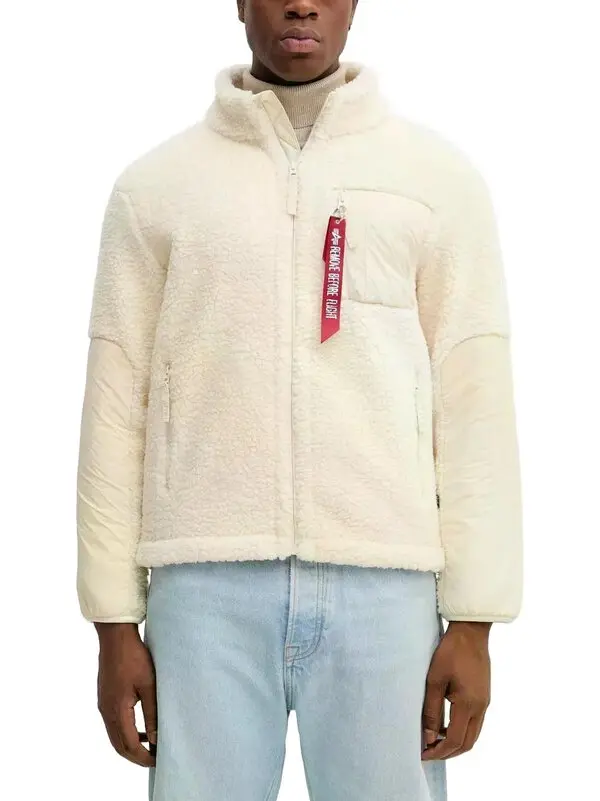 Alpha Industries Zip-pocket Fleece Jacket - Neutrals