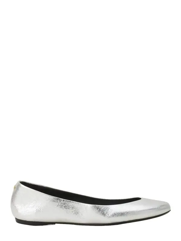 LANVIN Metallic Leather Ballet Flats - White