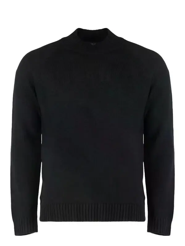 SLOWEAR Crew-neck Long-sleeve Sweater - Black