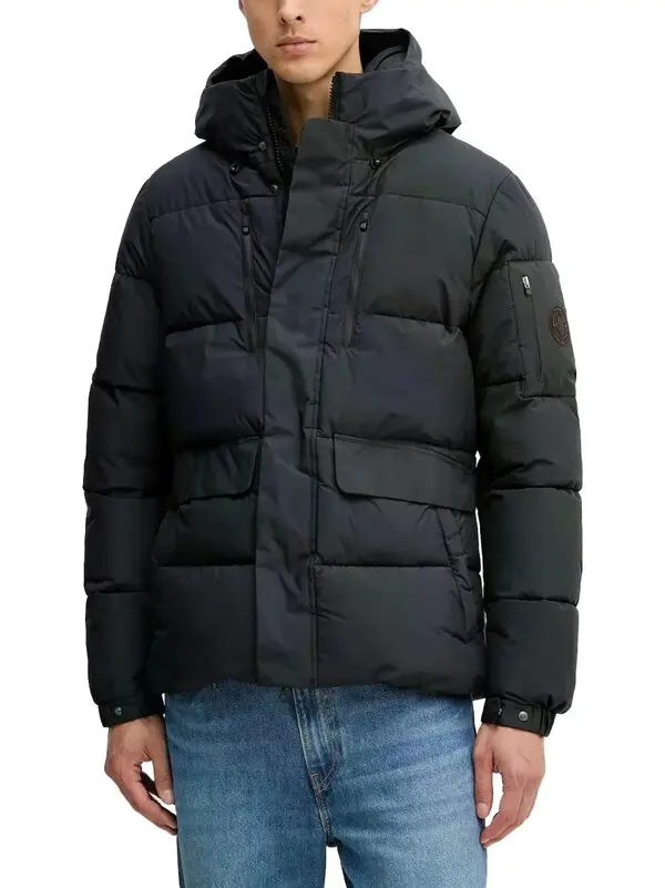 SAVE THE DUCK Hooded Puffer Jacket - Black