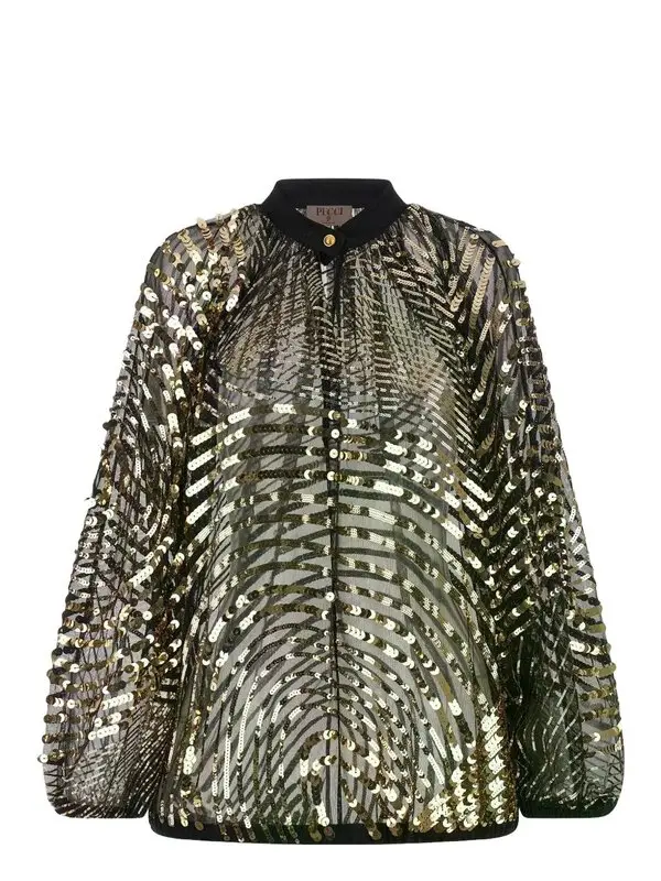Emilio Pucci Iride Sequin-embellished Blouse - Black