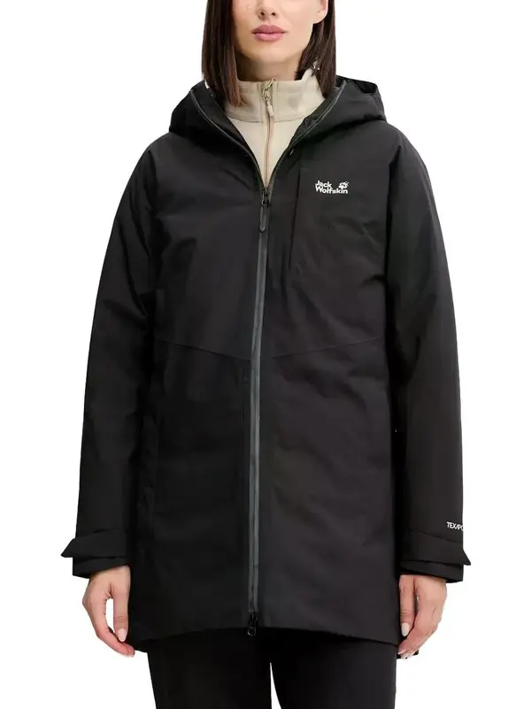 JACK WOLFSKIN Zip-fastening Hooded Performance Jacket - Black