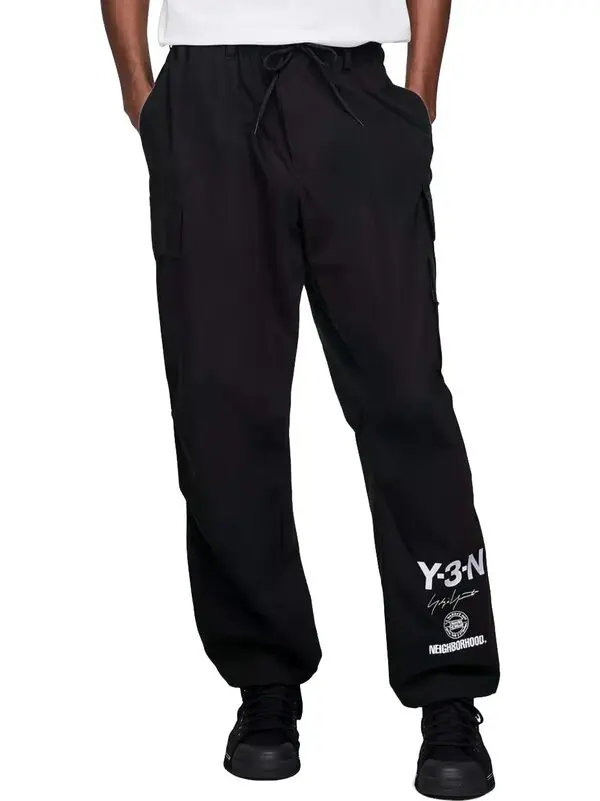 Y3 Logo-print Cargo Trousers - Black