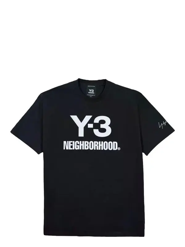 Y3 X Neighborhood Logo-print T-shirt - Black