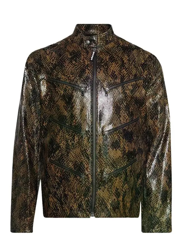 Palm Angels Snake Print Jacket - Brown