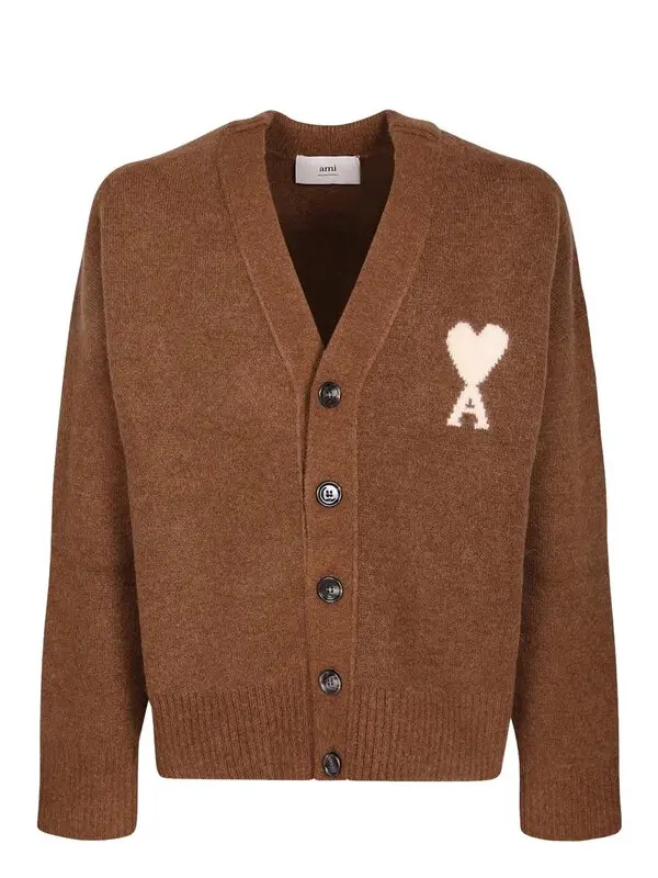 Ami Wool Cardigan - Brown
