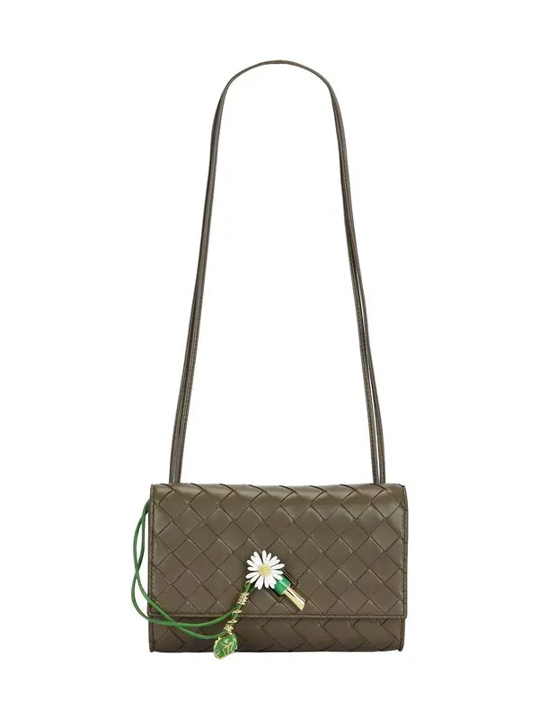 Bottega Veneta Andiamo Slim Pouch - Cypress  Daisy Flower  & Muse Brass