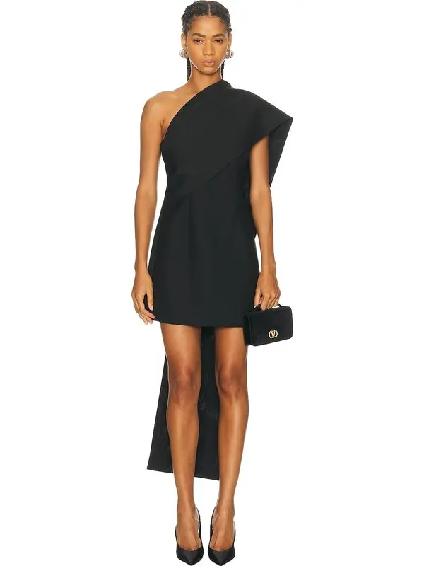 RÓHE Short Sculptural Sash Dress - Black