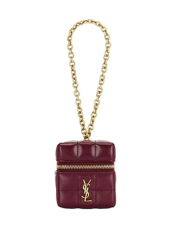 Saint Laurent Mini Cube Box With Chain - Dark Ruby