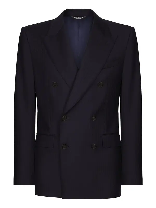Dolce & Gabbana Double-breasted Wool Sicilia-fit Jacket - Blue