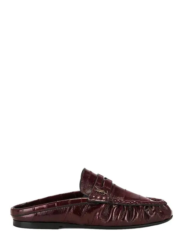 Saint Laurent Le Loafer Mule - Deep Bordeaux