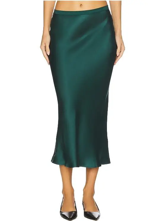 ANINE BING Bar Silk Skirt - Dark Teal