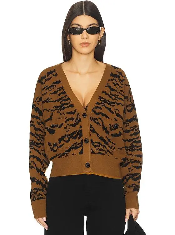 Essentiel Antwerp Icali Zebra Cardigan - Cinnamon Rufous