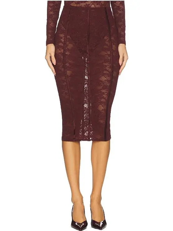 Fleur Du Mal Le Stretch Pencil Skirt - Auburn