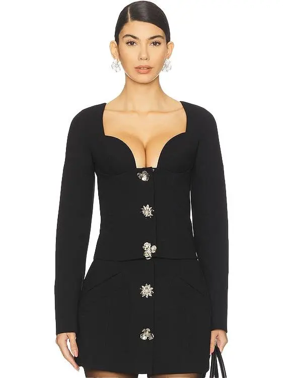 Blumarine Crepe Double Top - Black