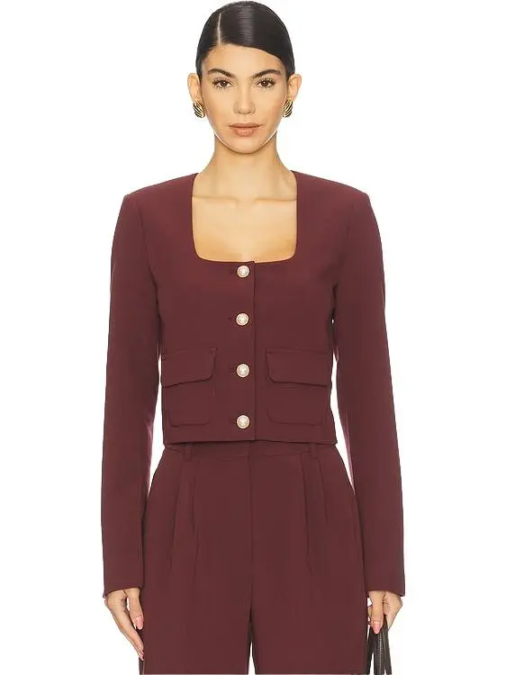 FAVORITE DAUGHTER Laura Crop Jacket - Burgundy Dahlia