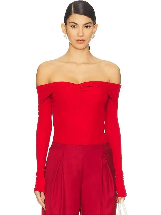 Blumarine Jersey Top - Lipstick Red