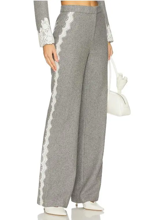 LoveShackFancy Oriaith Pant - Grey Melange