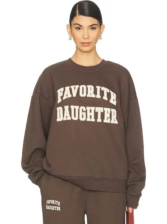 FAVORITE DAUGHTER Collegiate Sweatshirt - Coffee & Gardenia