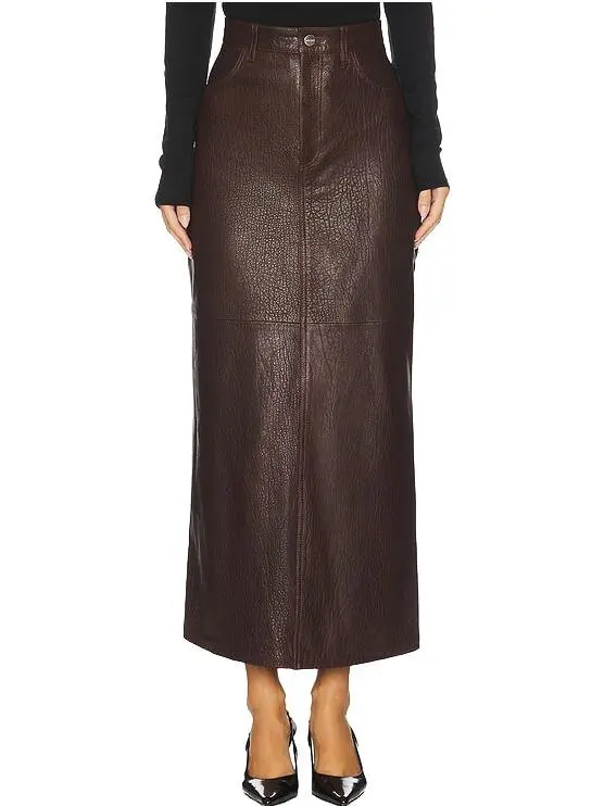 IVY OAK Lisanne Leather Skirt - Dark Syrah