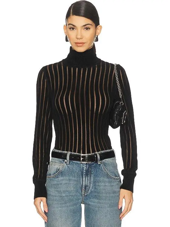 Blumarine Turtleneck Knit Sweater - Black