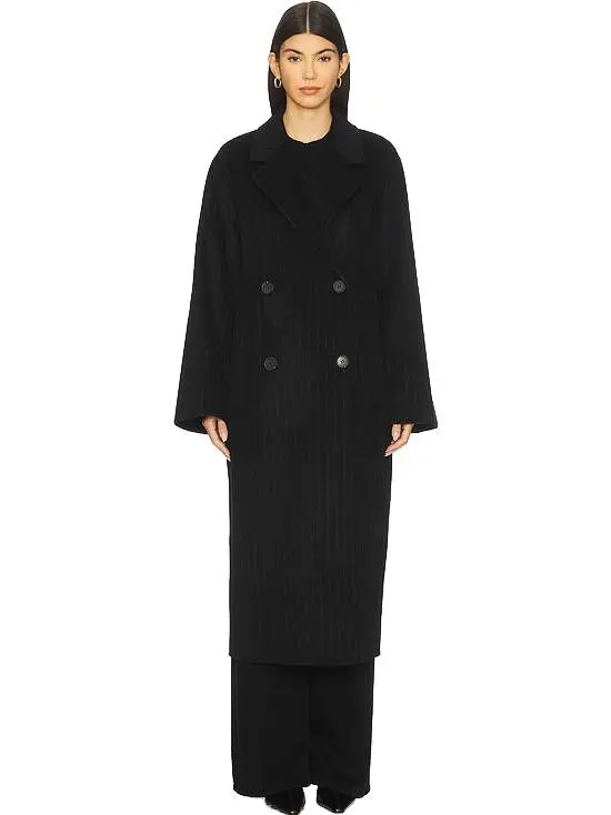 IVY OAK Clara Coat - Dark Navy Pinstripe