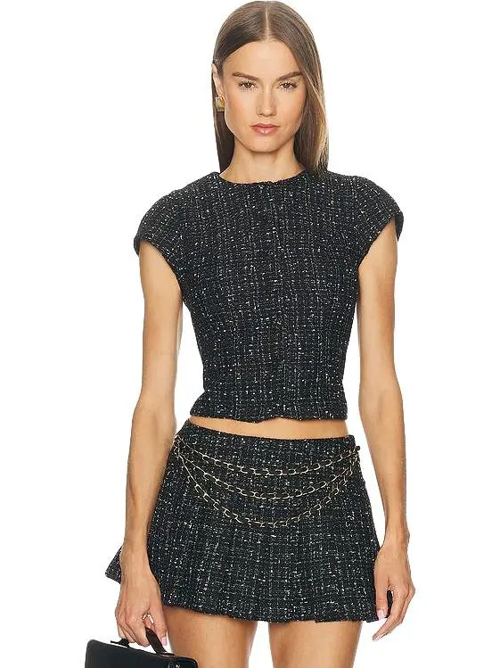 LOBA Danica Tweed Top - Black Multi