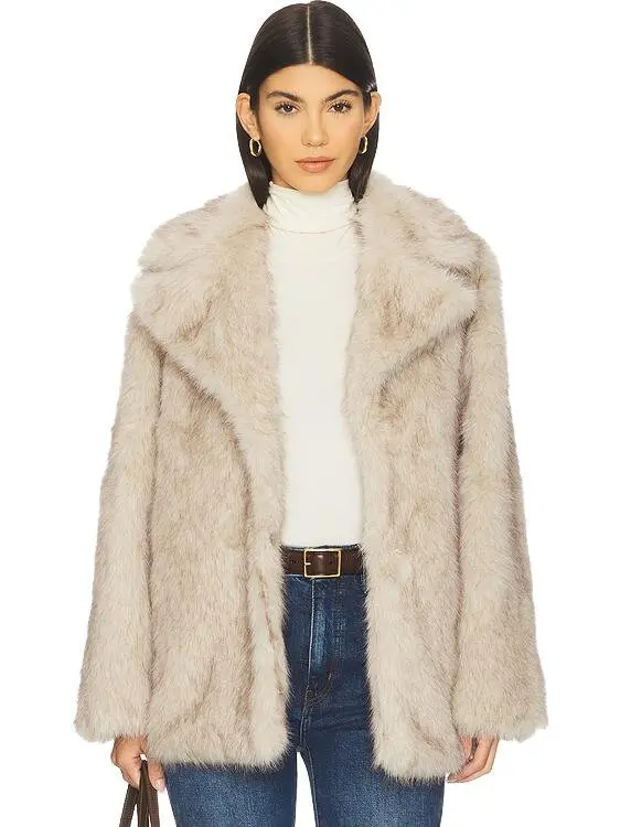 Steve Madden Kindra Faux Fur Coat - Natural