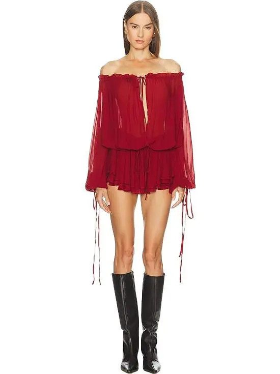 LOBA Gabrielle Mini Dress - Deep Red