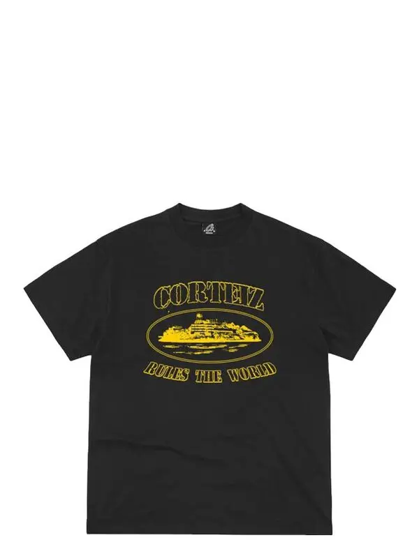 CORTEIZ Og Alcatraz Tee Shirt - Black/yellow
